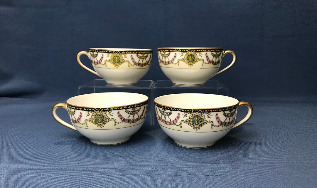 Set of 4 Noritake Chantaro Teacups. Vintage 1921-1926 With Green ...