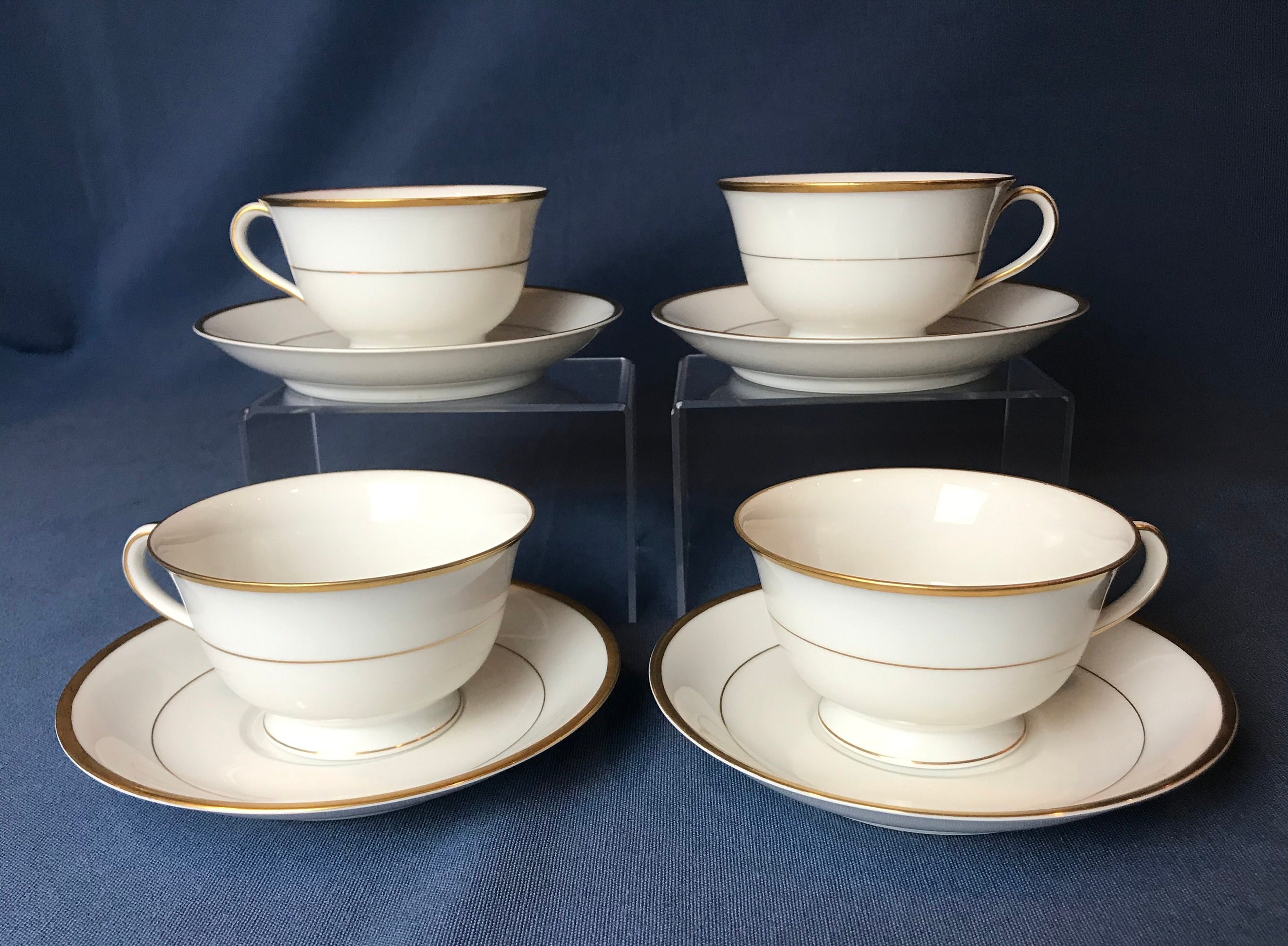 Noritake Morimura Goldcroft Teacup & Saucer Sets and Rimmed Soup Bowls ...