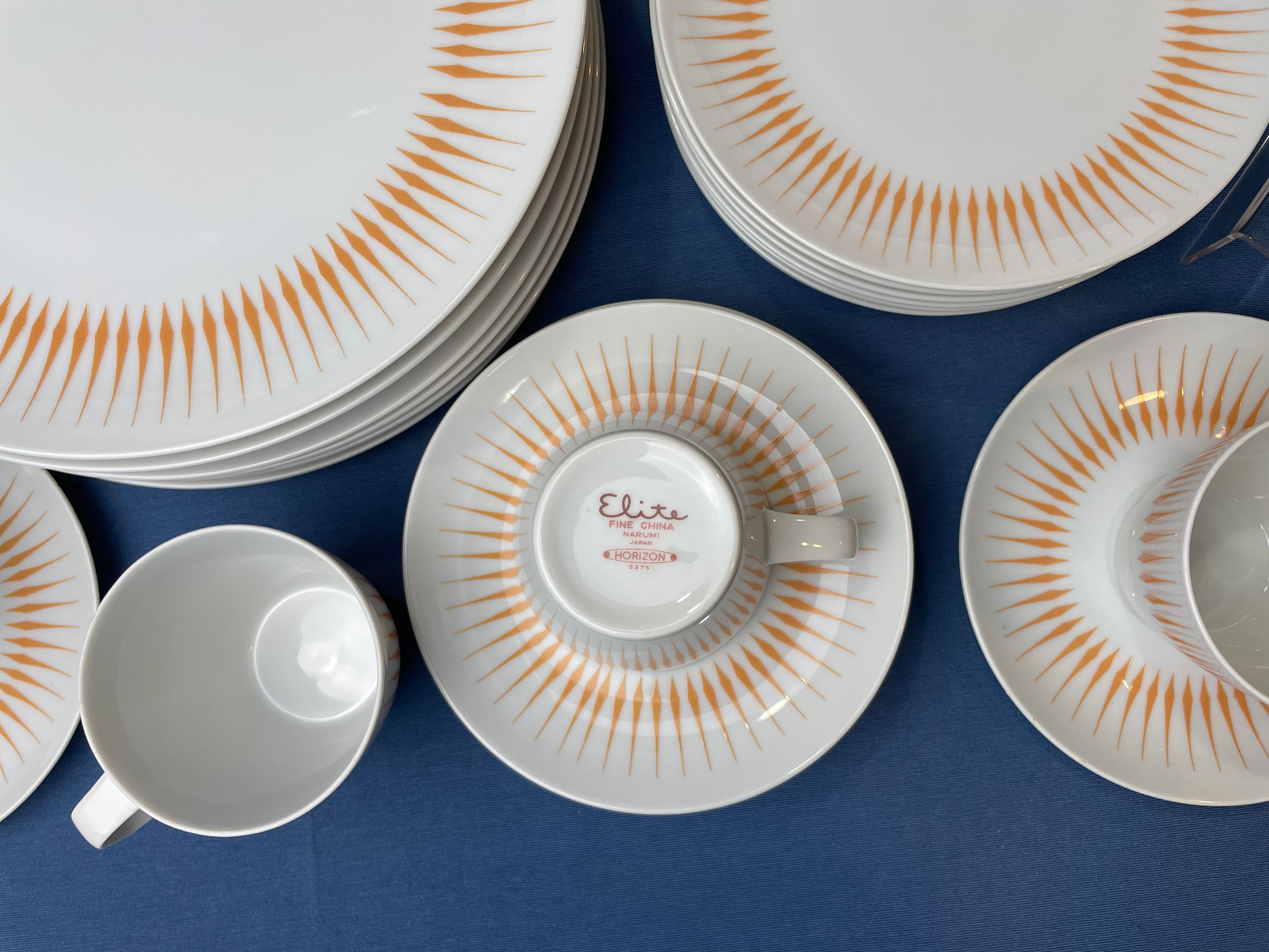 Mikasa Horizon Elite Dinnerware. MCM Full Tableware Set. Service for 6-8. Teacups/saucers, Sugar ...