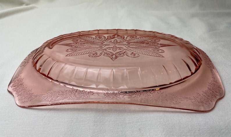 Adam Pattern Pink Depression Glass Platter by Jeannette Glass Co. Circa ...