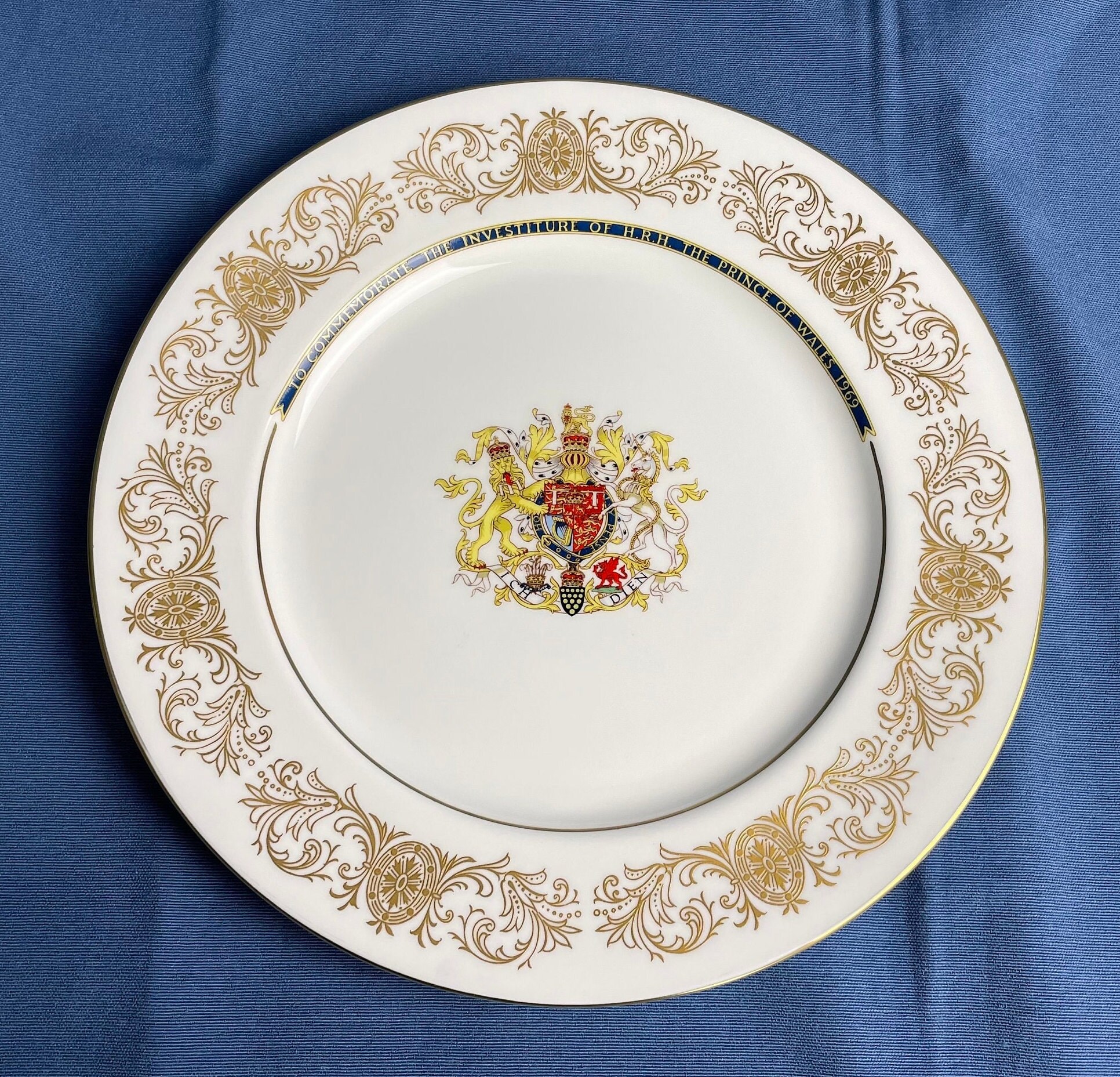 1969 Prince of Wales Commemorative Plate by Aynsley. Fine Bone China ...