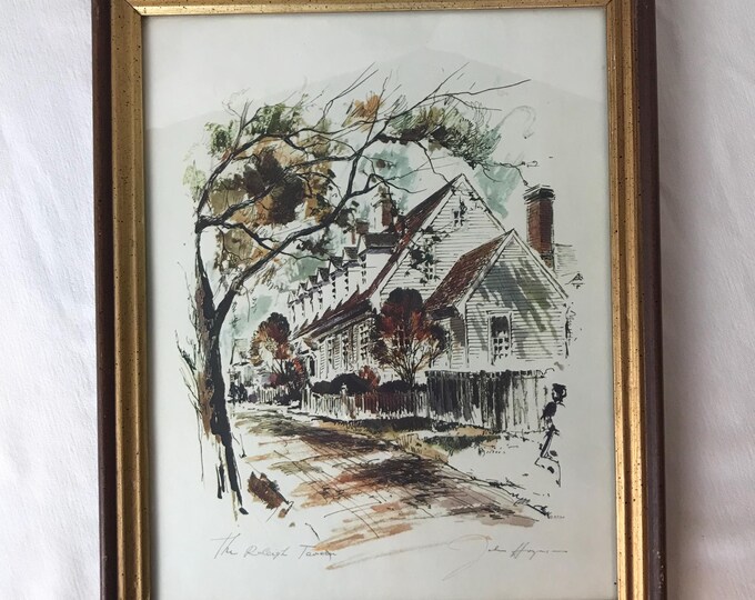 John Haymson Signed Watercolor Print "the Raleigh Tavern", Williamsburg ...