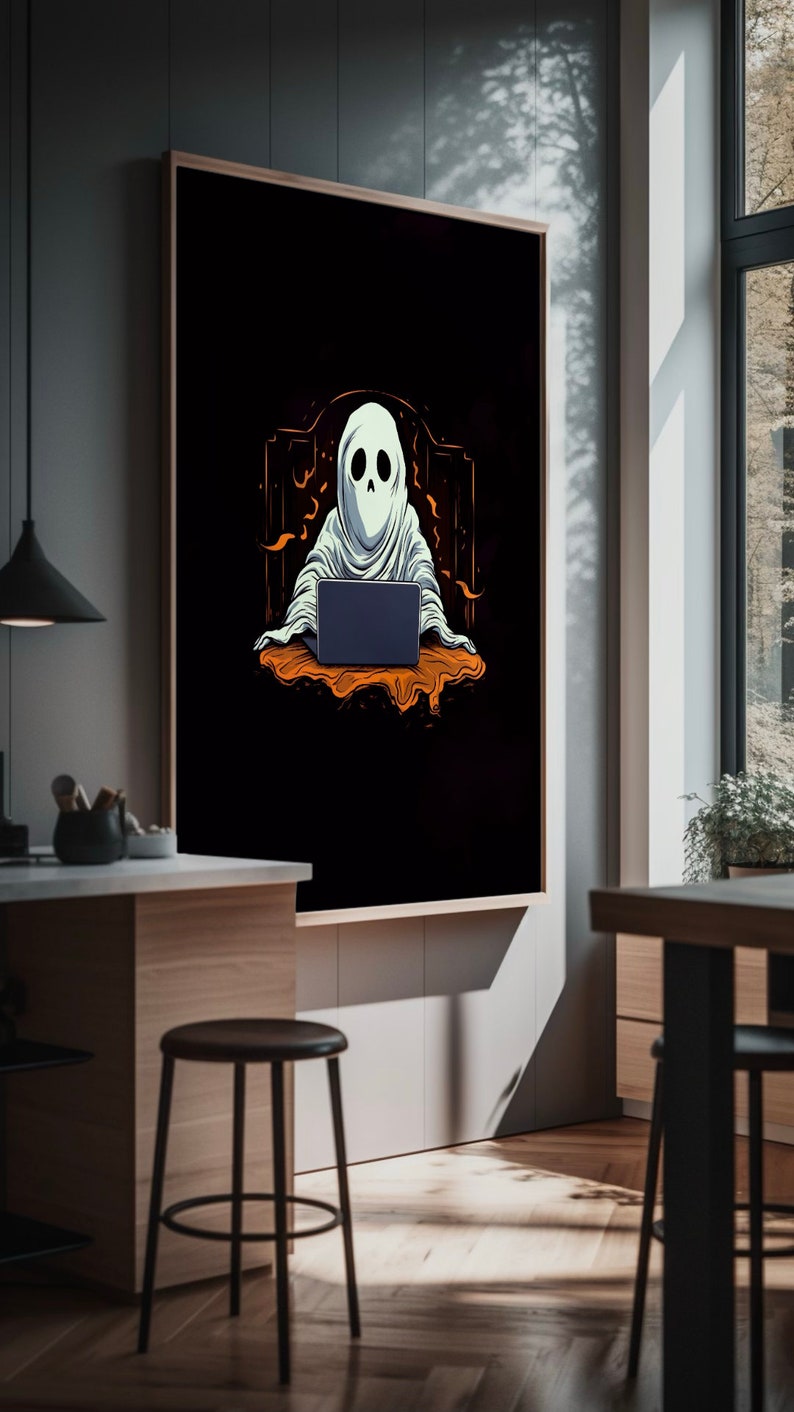 Ghost Print for Halloween Printable Walk Art, Halloween Decor ...