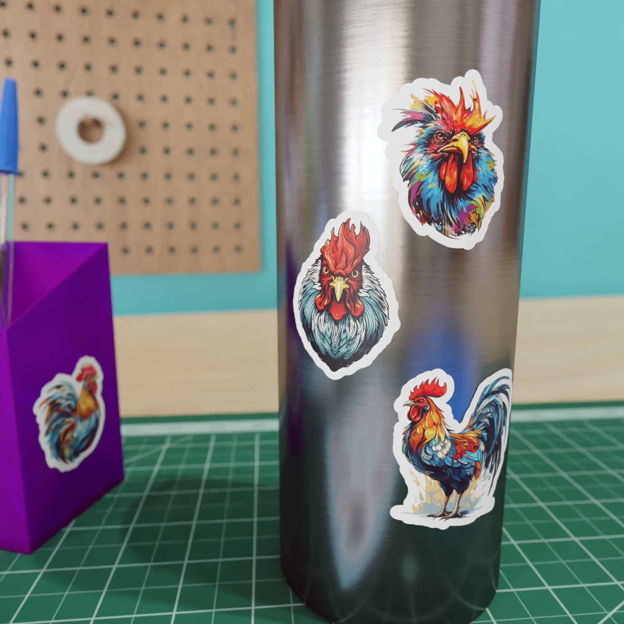 Roosters Sticker Sheet Kiss Cut Stickers - Etsy