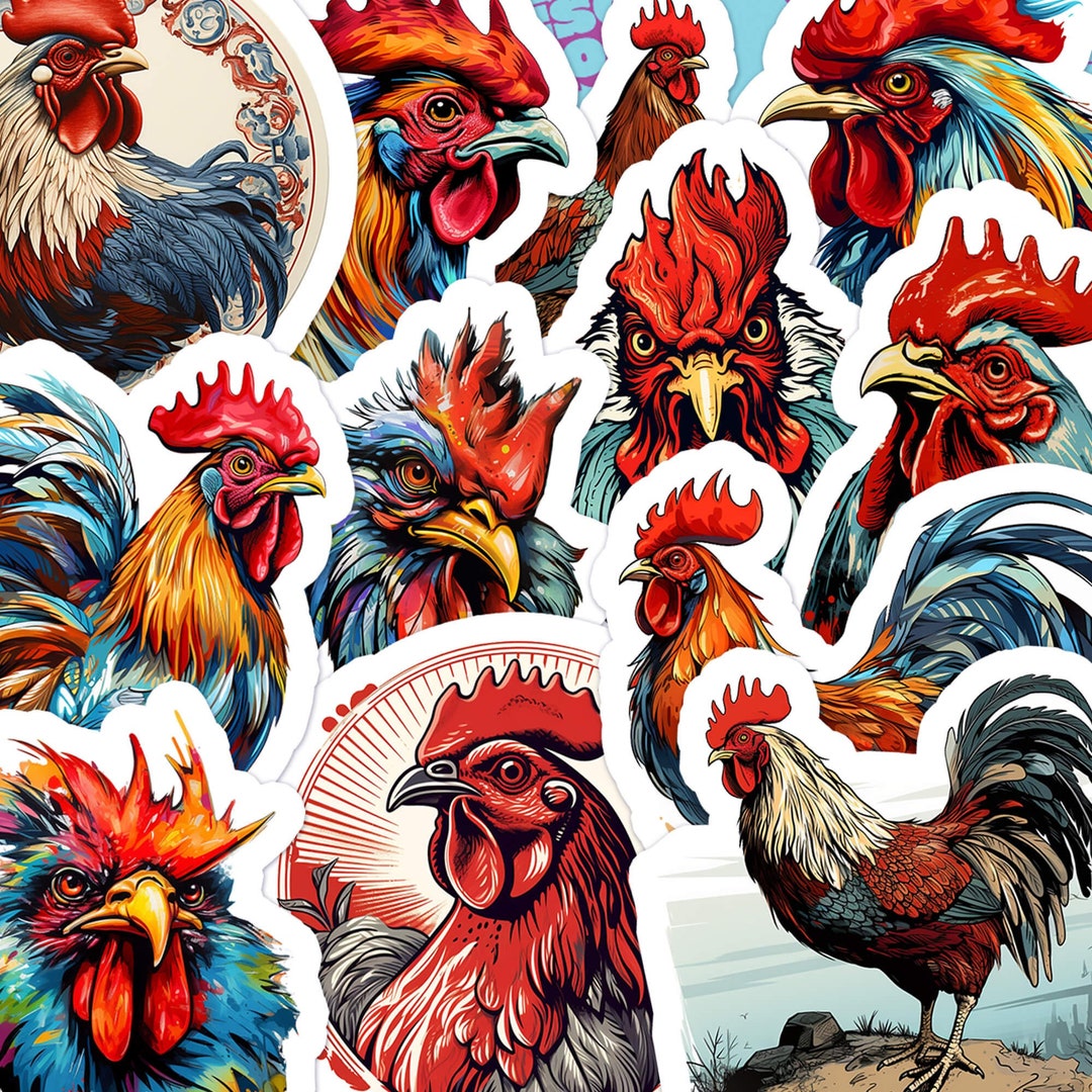 Roosters Sticker Sheet Kiss Cut Stickers - Etsy