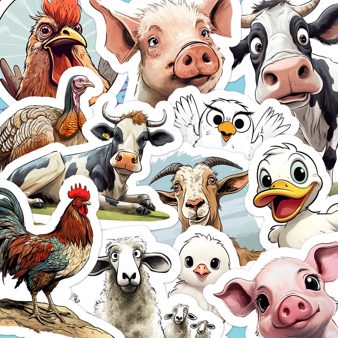 Farm Animals Sticker Sheet Kiss Cut Stickers - Etsy