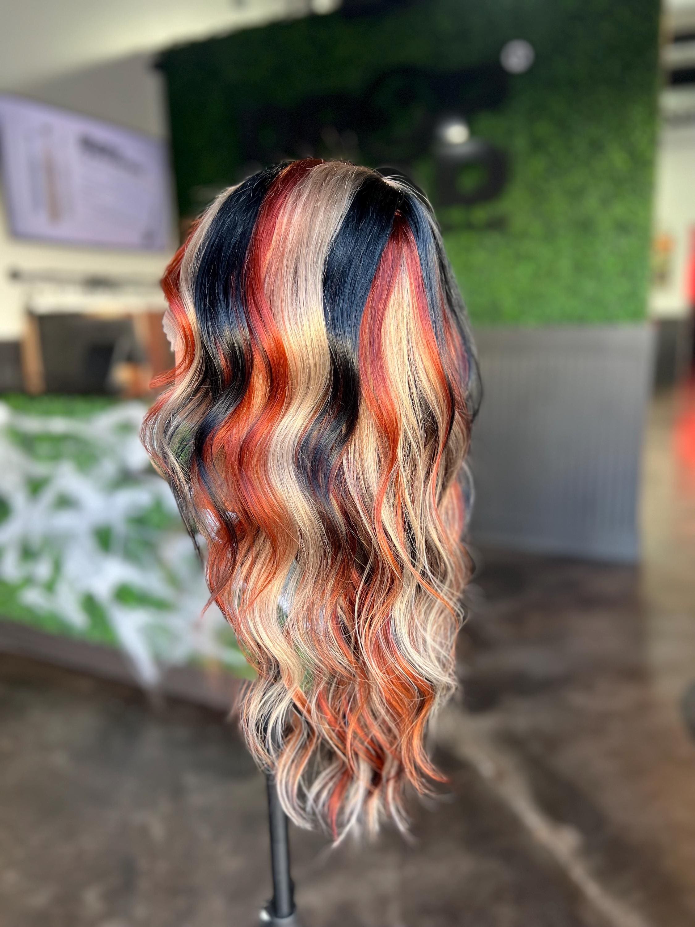 Calico Custom Colored Lace Front Wig. Human Hair 22” - Etsy