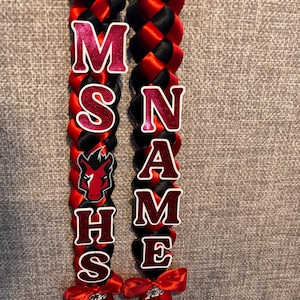 Two Color Personalized Graduation Lei With Mascot or Character - Etsy