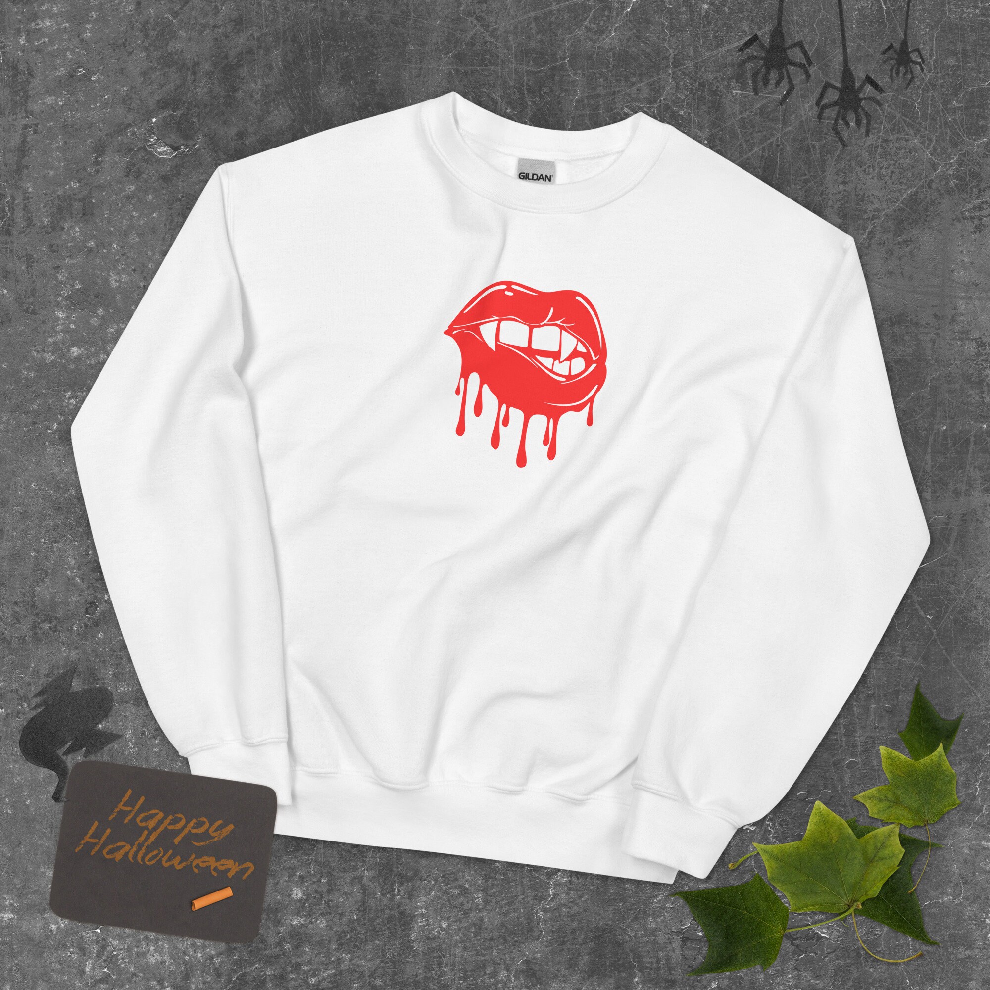 Red Blood Dripping Vampire Lips Comfortable Halloween Sweater - Etsy