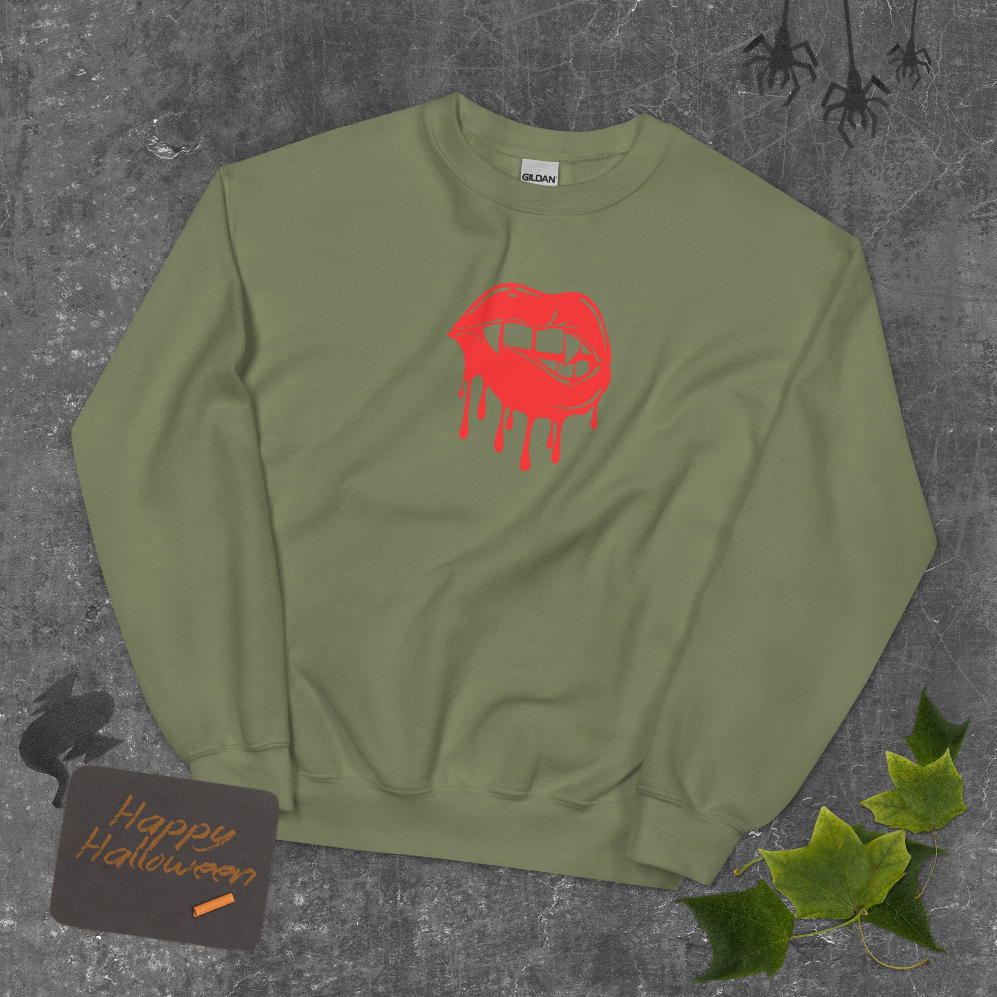 Red Blood Dripping Vampire Lips Comfortable Halloween Sweater - Etsy