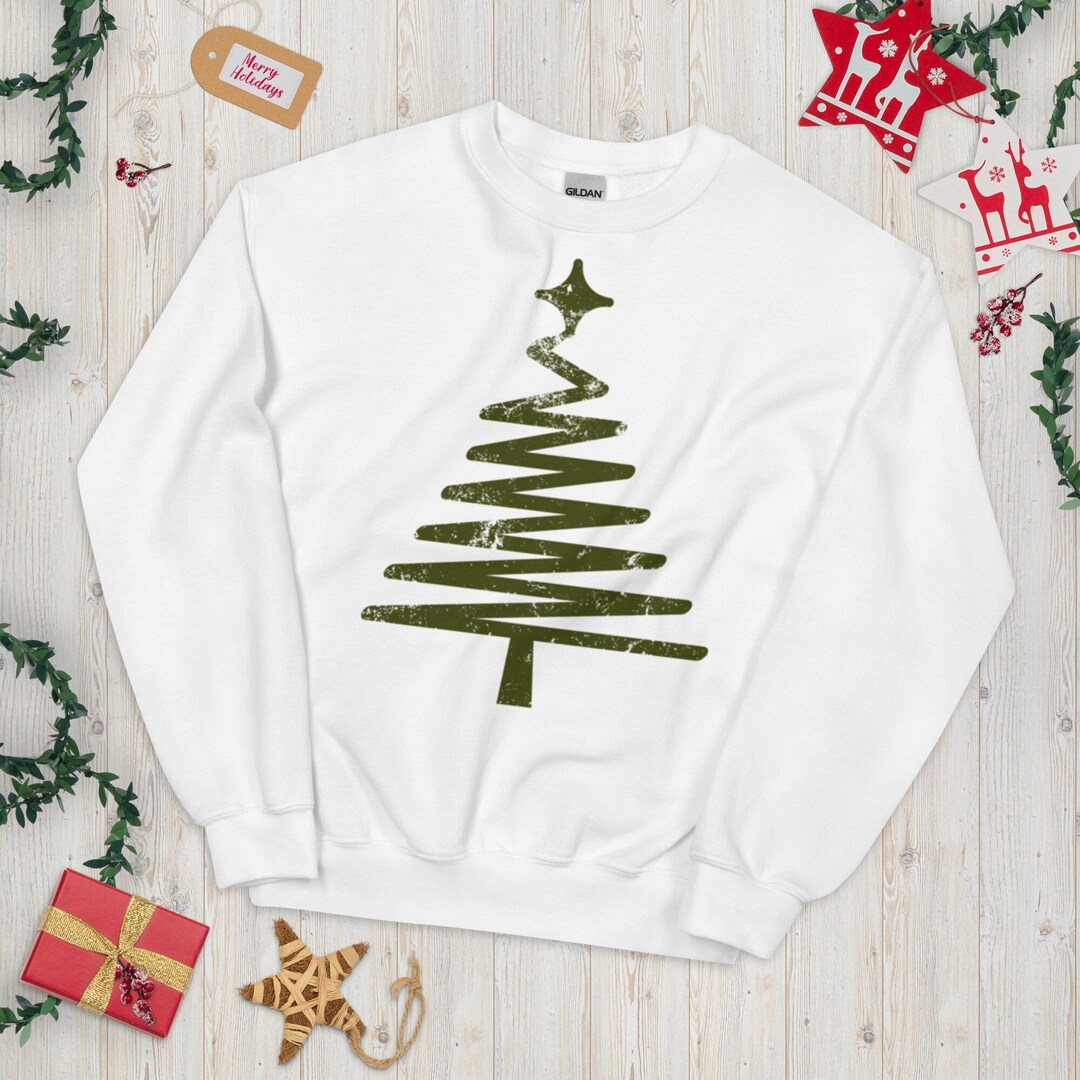 Zig Zag Christmas Tree Cozy Christmas Sweatshirt, Festive Winter ...