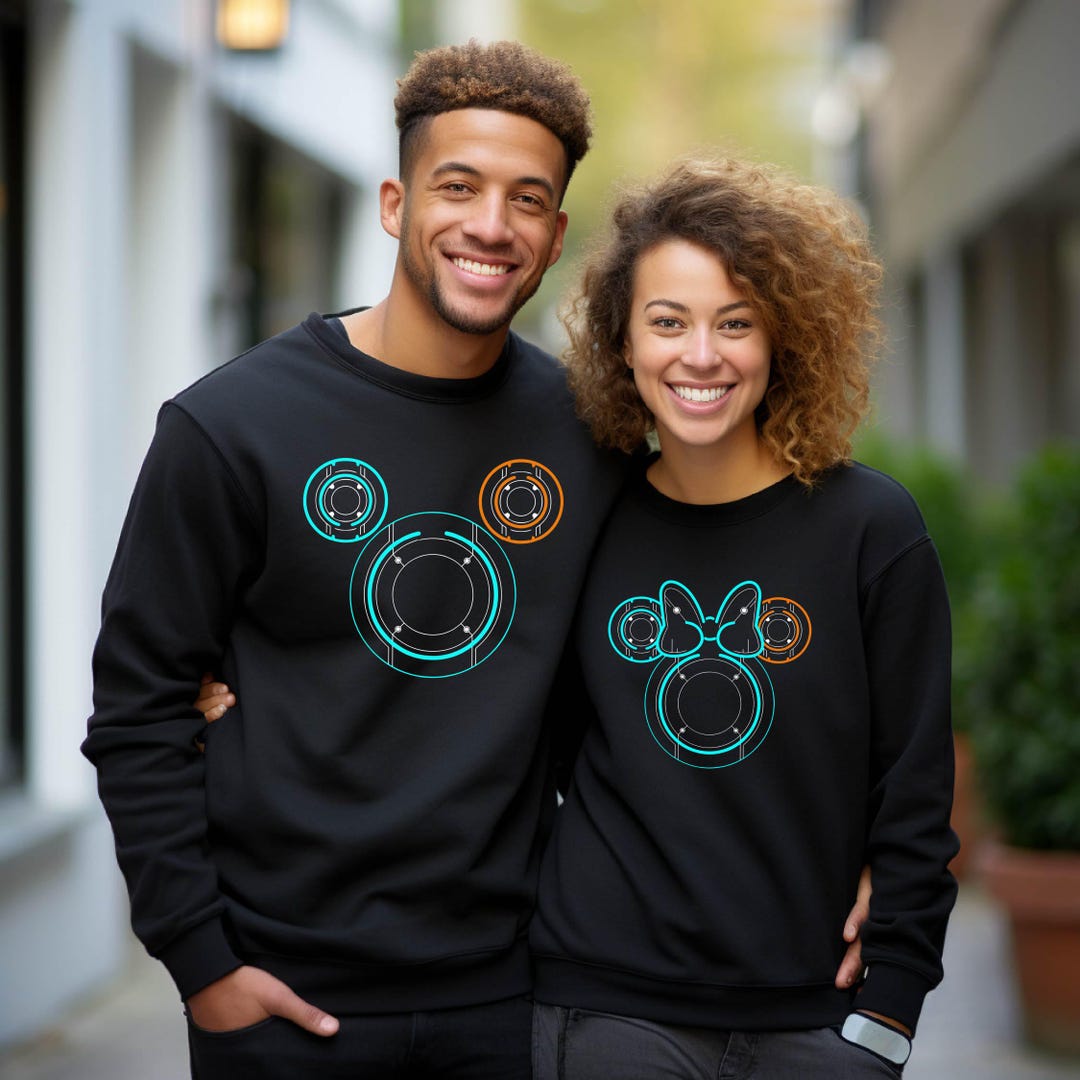 Mickey and Minnie Tron Lightcycle Sweatshirt Hoodie, Disney Run Ride ...