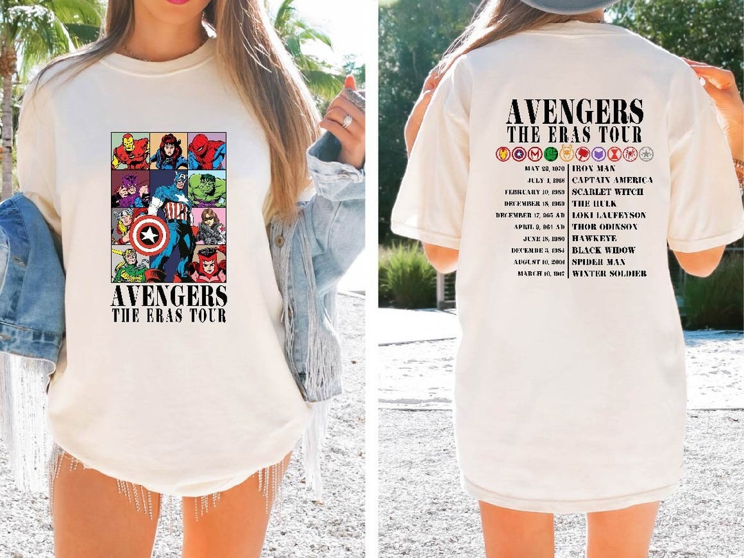 Avengers Eras Tour Comfort Colors T-shirt, Marvel Superheroes - Etsy