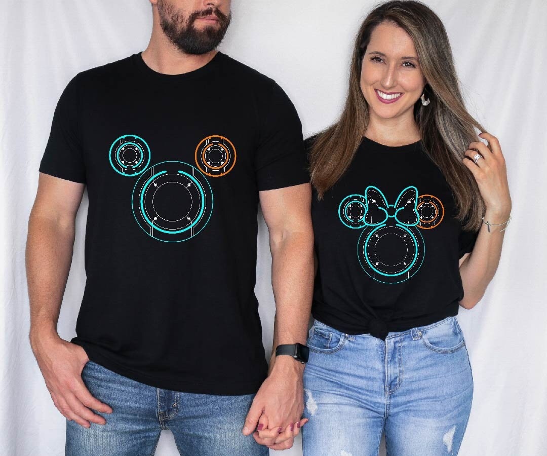 Mickey and Minnie Tron Lightcycle Shirt, Disney Couple Matching T-shirt ...