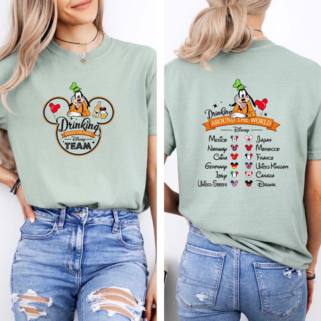 Comfort Colors® Goofy Drinking Around the World Shirt, Goofy Drinking ...