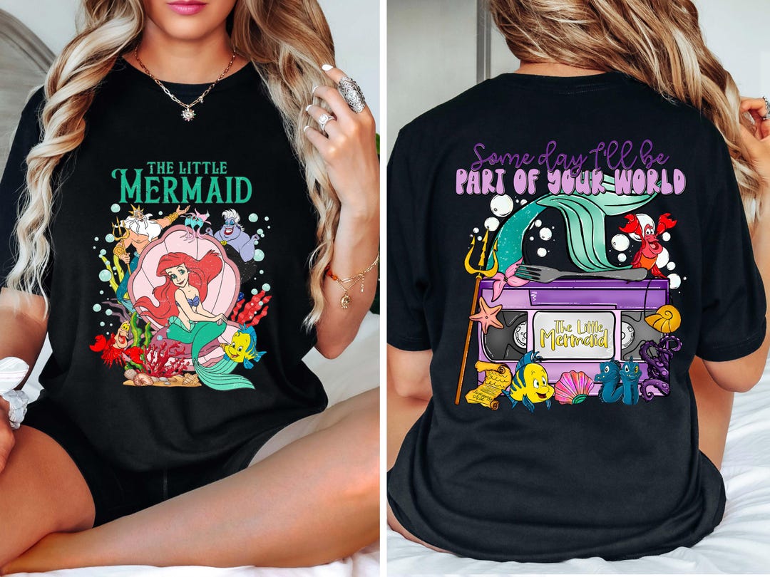 Vintage the Little Mermaid Shirt, Two Sided Ariel Tee - Etsy