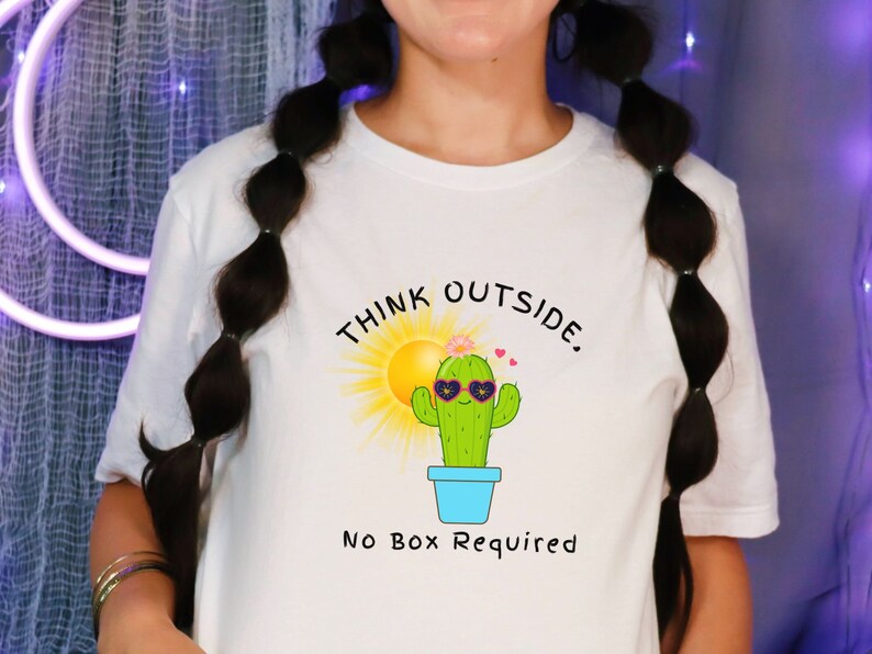 Think Outside the Box Attire, Cactus Shirt, Cactus Present, Cactus ...