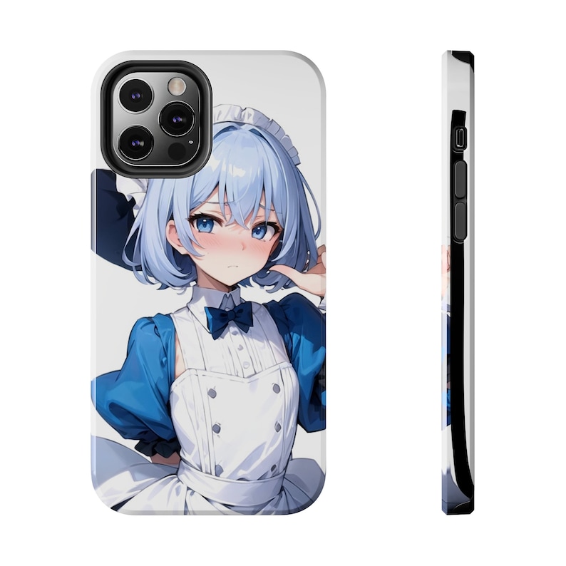Shy Blue Haired Maid Japanese Anime Manga Waifu Girl inspired by Rem ...