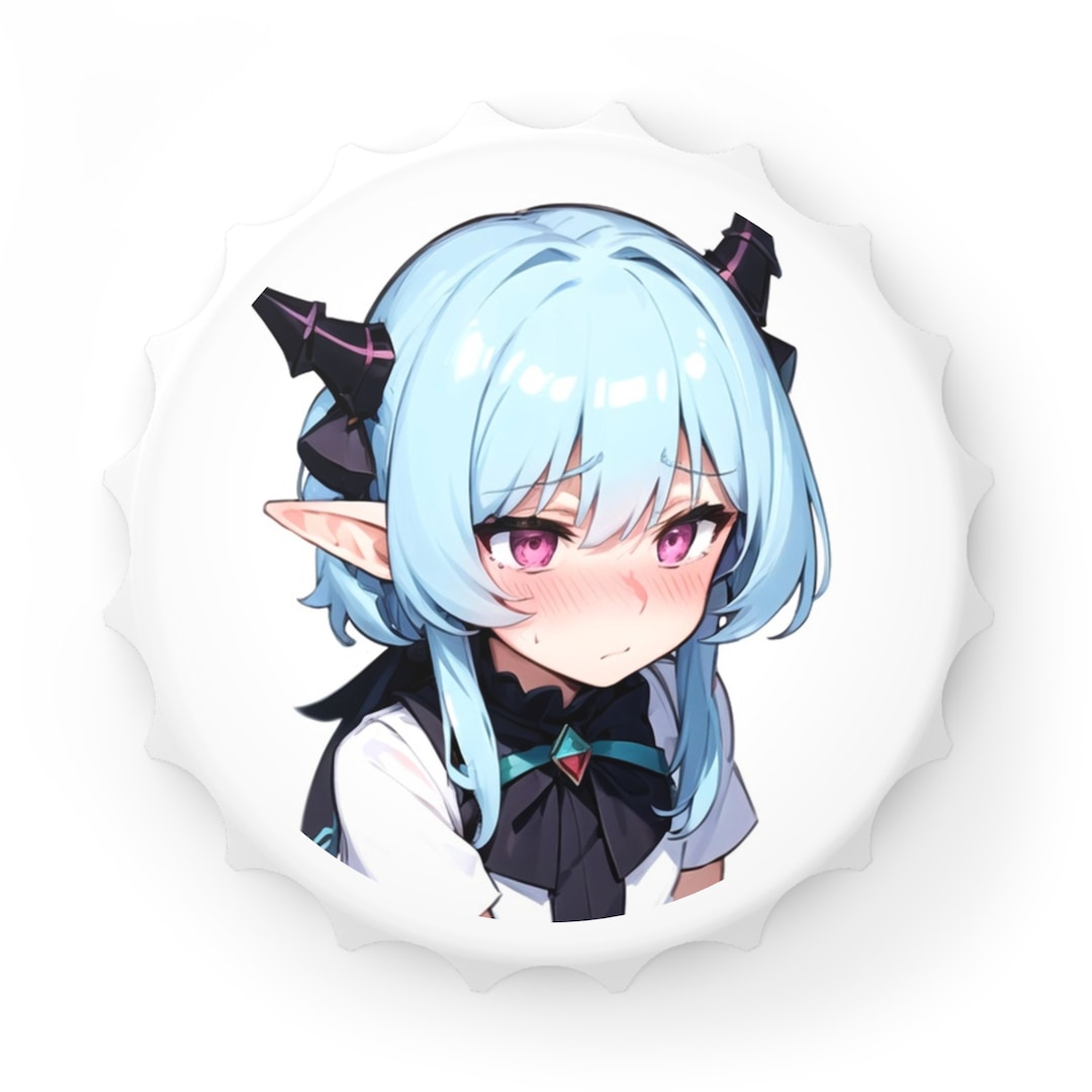 Shy Demon Lord Fantasy World Blue Hair Waifu Japanese Anime - Etsy