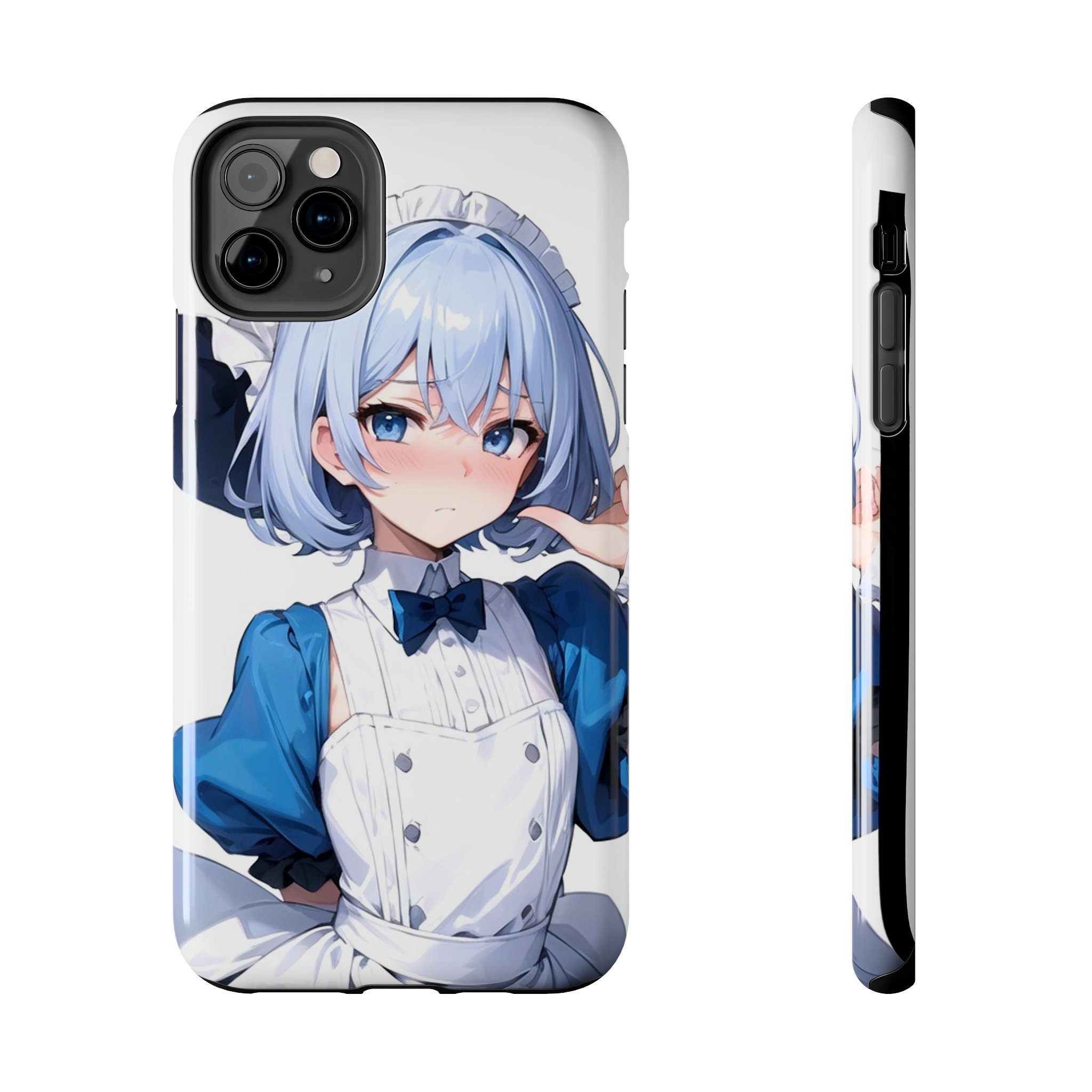 Shy Blue Haired Maid Japanese Anime Manga Waifu Girl inspired by Rem ...