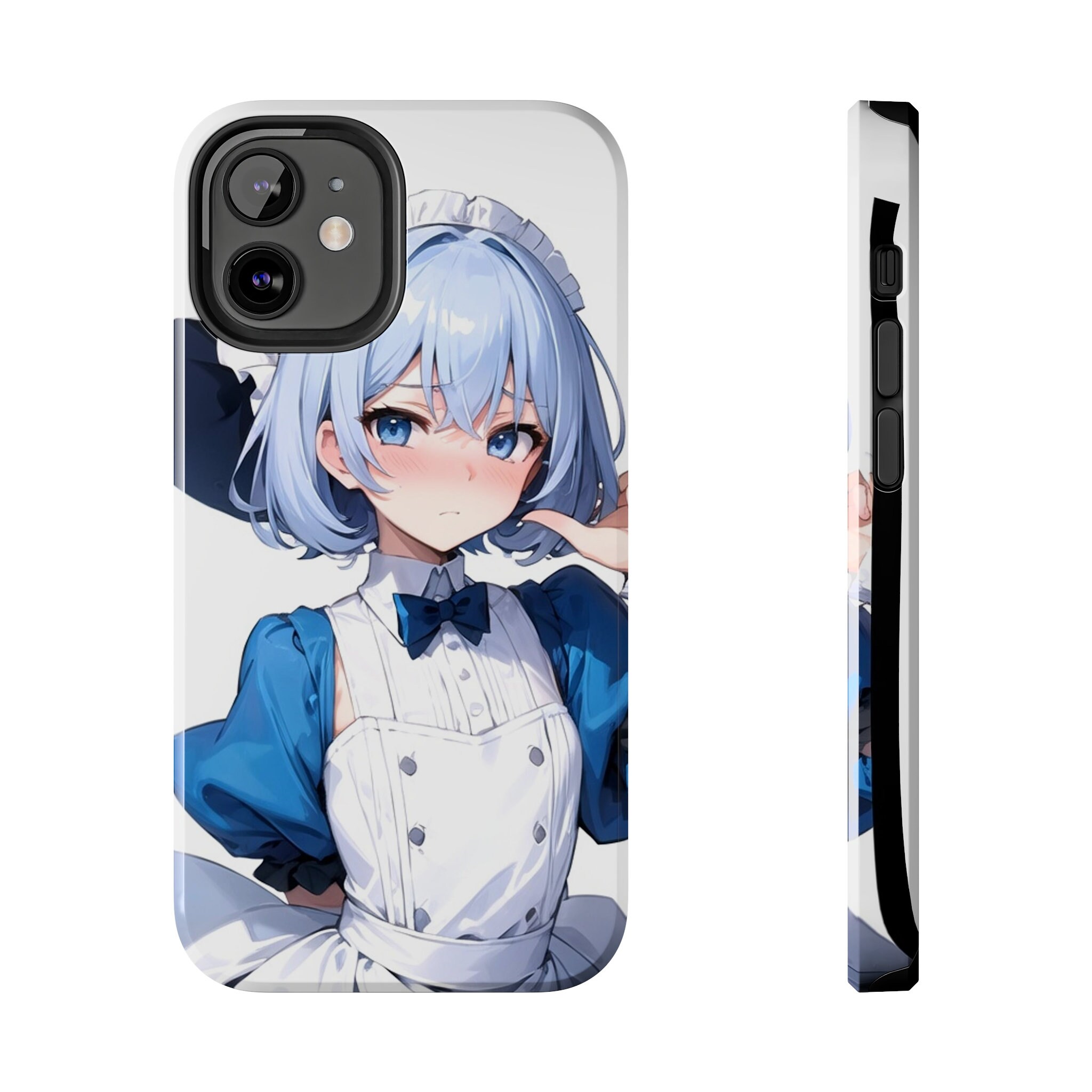 Shy Blue Haired Maid Japanese Anime Manga Waifu Girl inspired by Rem ...