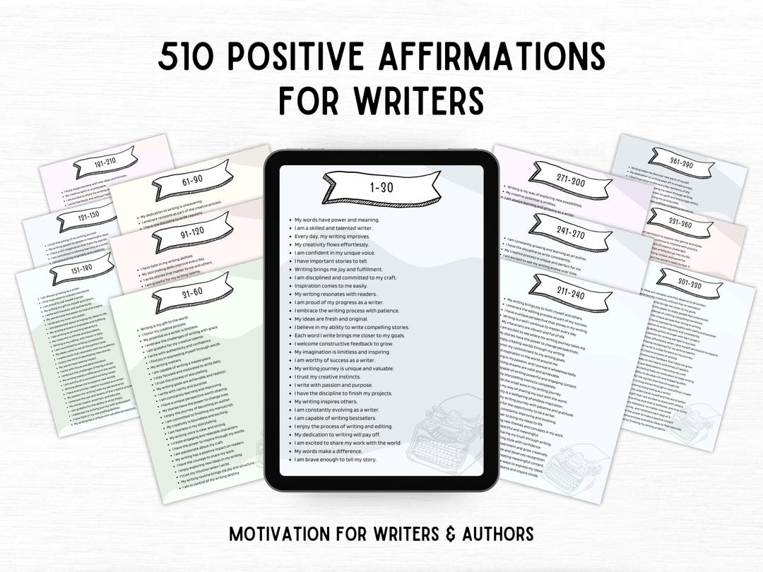 510 Positive Affirmations for Writers | Inspiration for Writer's Block ...