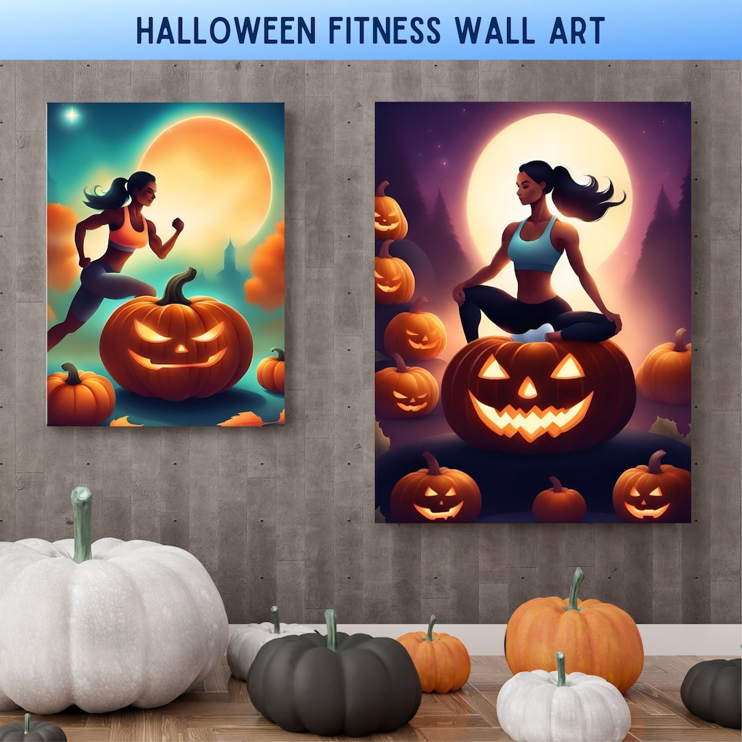 Halloween Fitness Printable Art Halloween Workout Decor - Etsy