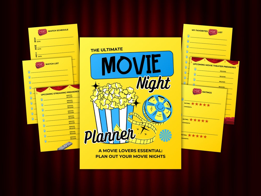 Ultimate Movie Planner Digital Download Pack | Movie Night Schedule ...