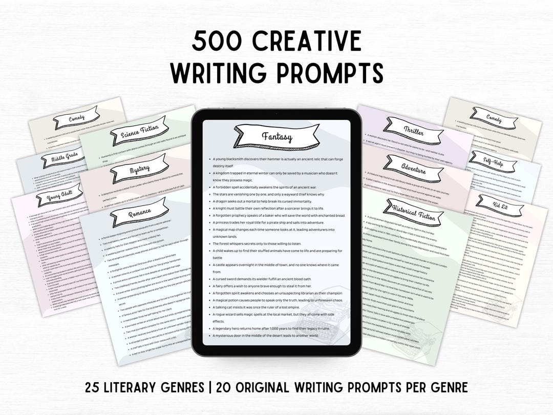 500 Creative Writing Prompts | 25 Genres + BONUS Genre | Digital ...