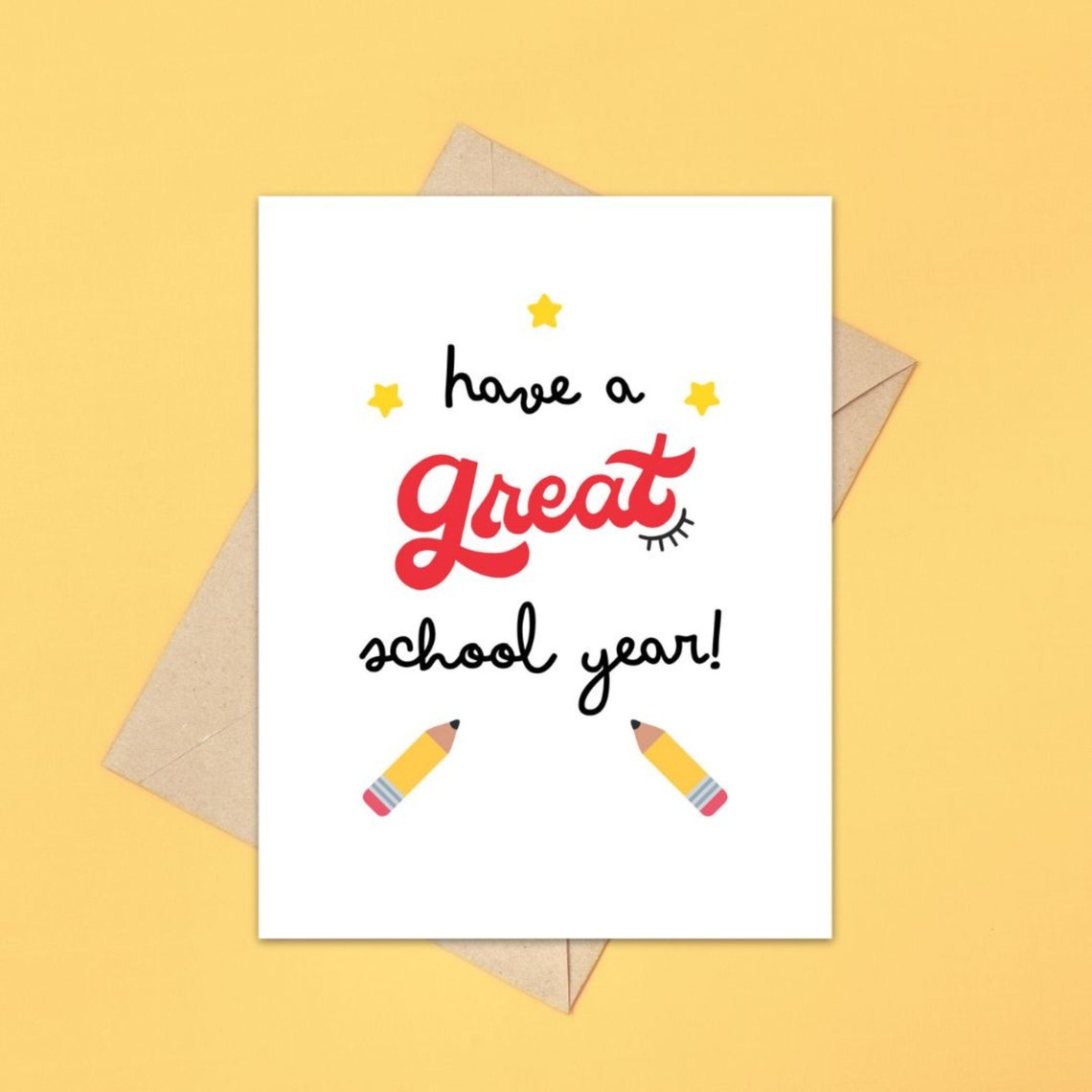 Back to School Greeting Card, Have a Great School Year, Cute Card for ...