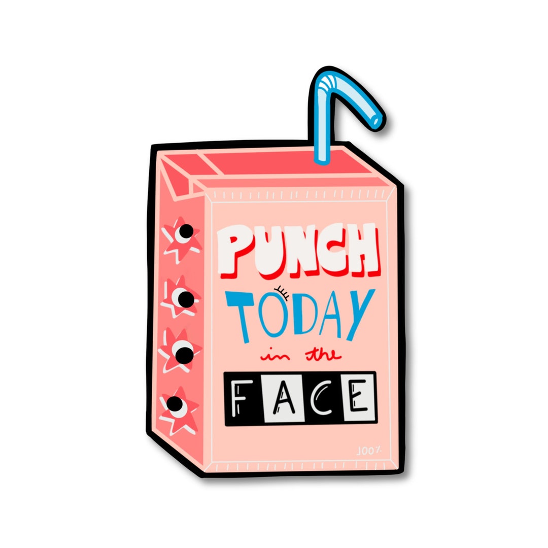 Sticker Punch Today in the Face Sticker Cute Juice Fruit Punch Sticker ...