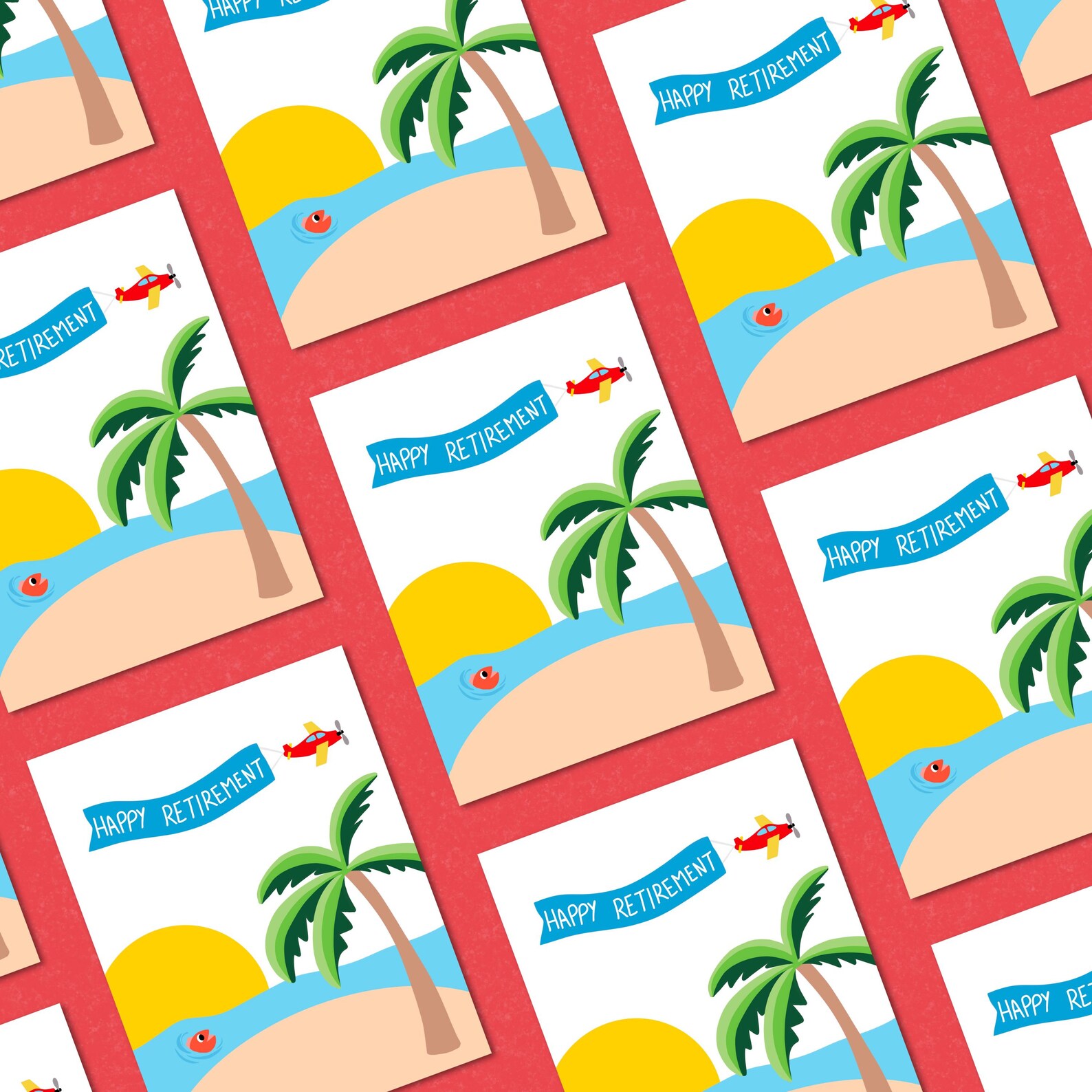 Greeting Card Happy Retirement Card Sunny Island Card for Retiree Card ...