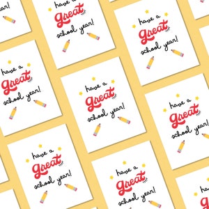 Back to School Greeting Card, Have a Great School Year, Cute Card for ...