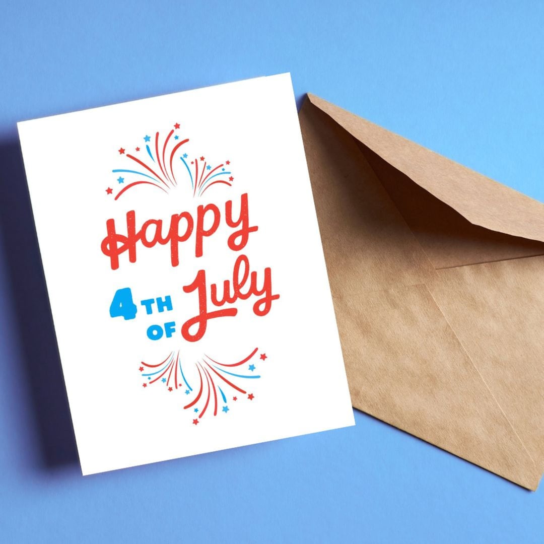 Greeting Card Happy 4th of July Card Independence Day Card USA Holiday ...