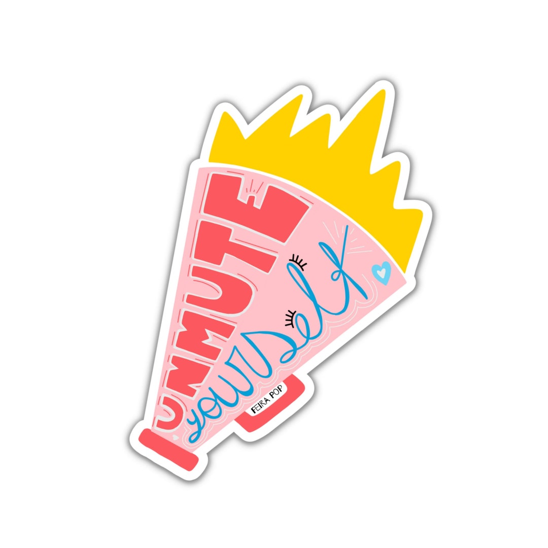 Sticker Unmute Yourself Sticker Cute Aesthetic Sticker Cheer Megaphone ...