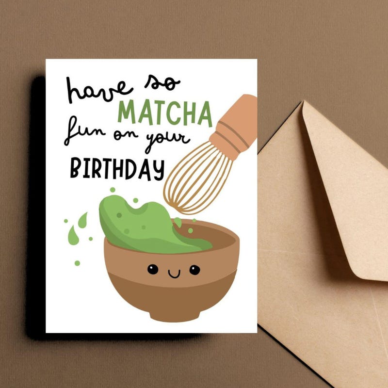 Matcha Birthday Cards - Etsy