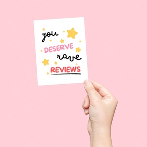 Star Themed Greeting Card, You Deserve Rave Reviews, Encouragement Card ...