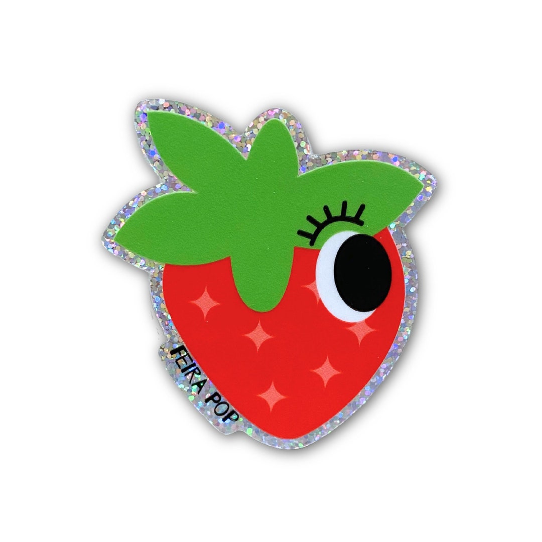 Sticker Strawberry Glitter Sticker Cute Aesthetic Sticker Notebook ...