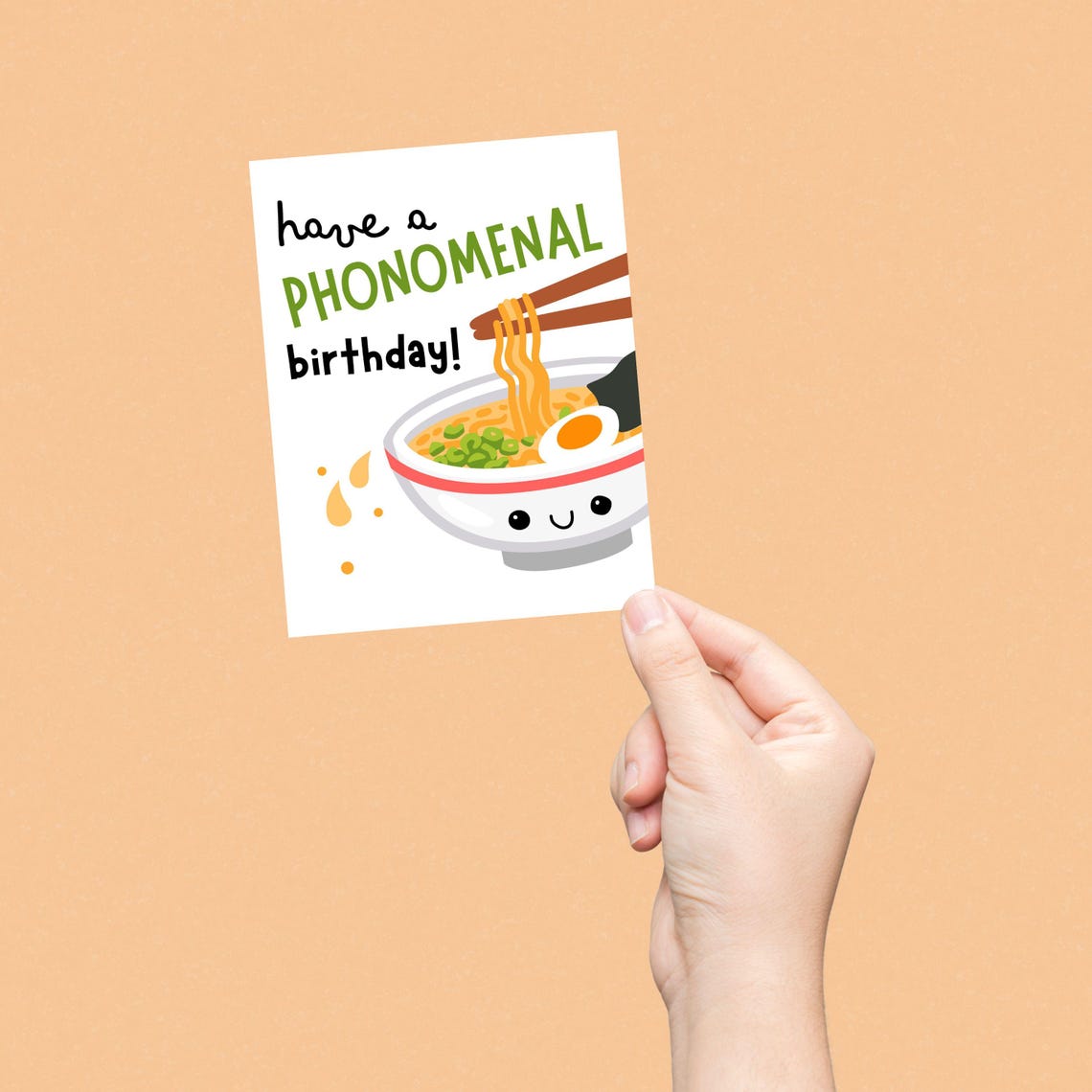 Pho Birthday Card, Funny Food Pun Card, Noodle Soup Birthday Card, Pho ...