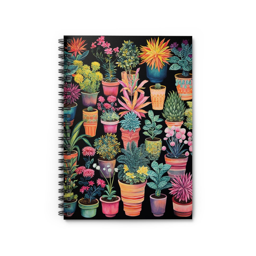 Cactus Notebook Cacti Printed Spiral Notebook Cactus Ruled - Etsy