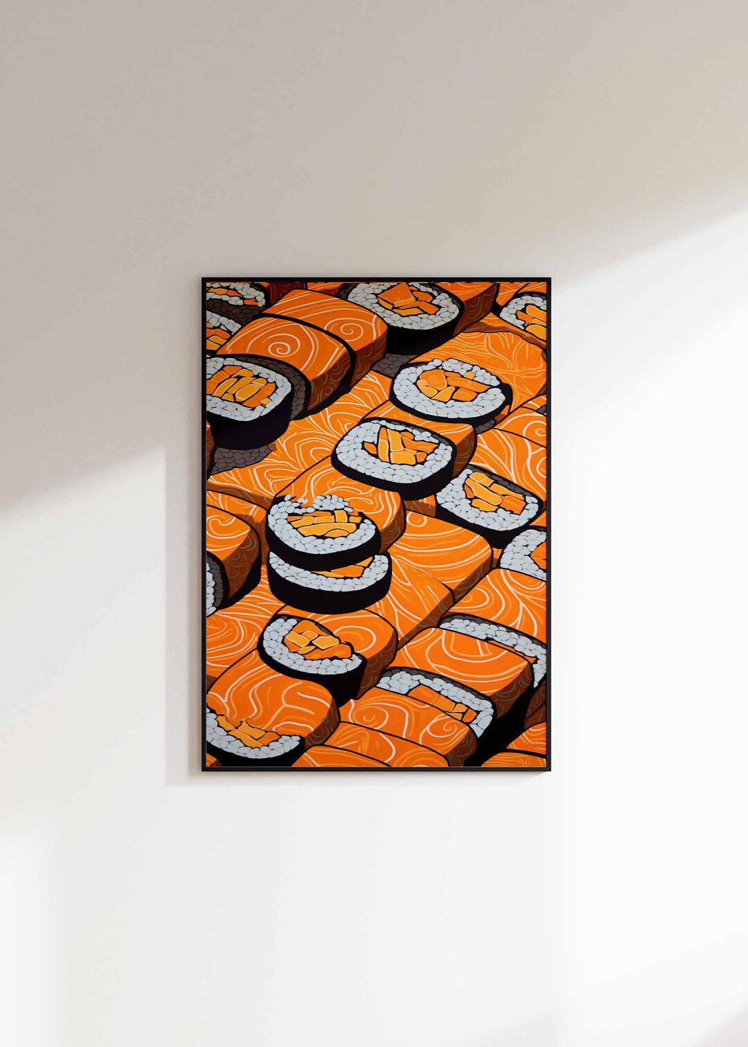 Sushi and Maki Poster, Japanese Cuisine Art,trendy Sushi Artwork ...