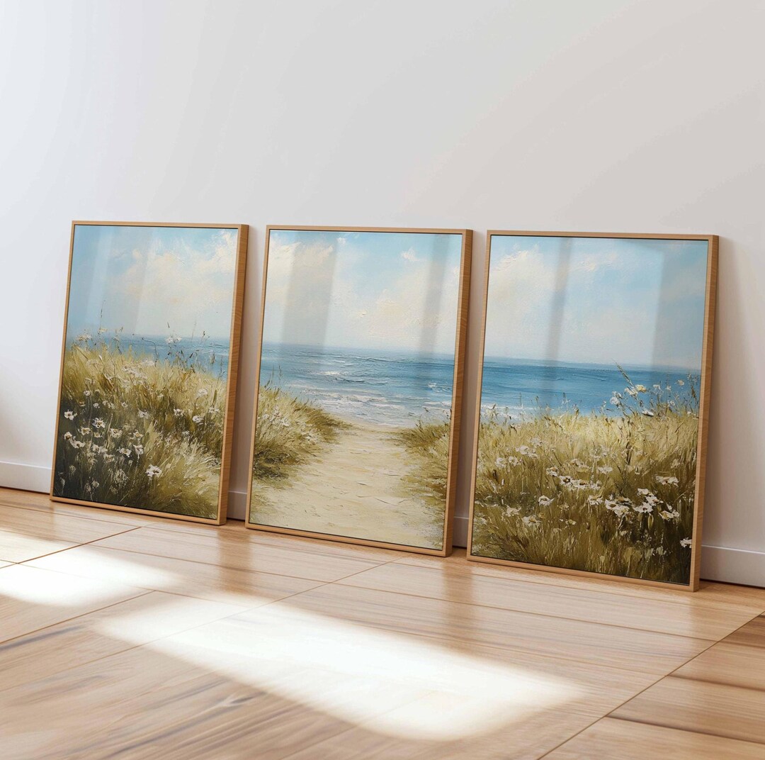 Coastal Beach Path Poster Set of 3: Seaside Landscape Wall Art - Etsy