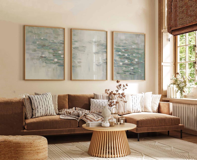 Monet Water Lily Pond Triptych: Impressionist Botanical Art Prints - Etsy