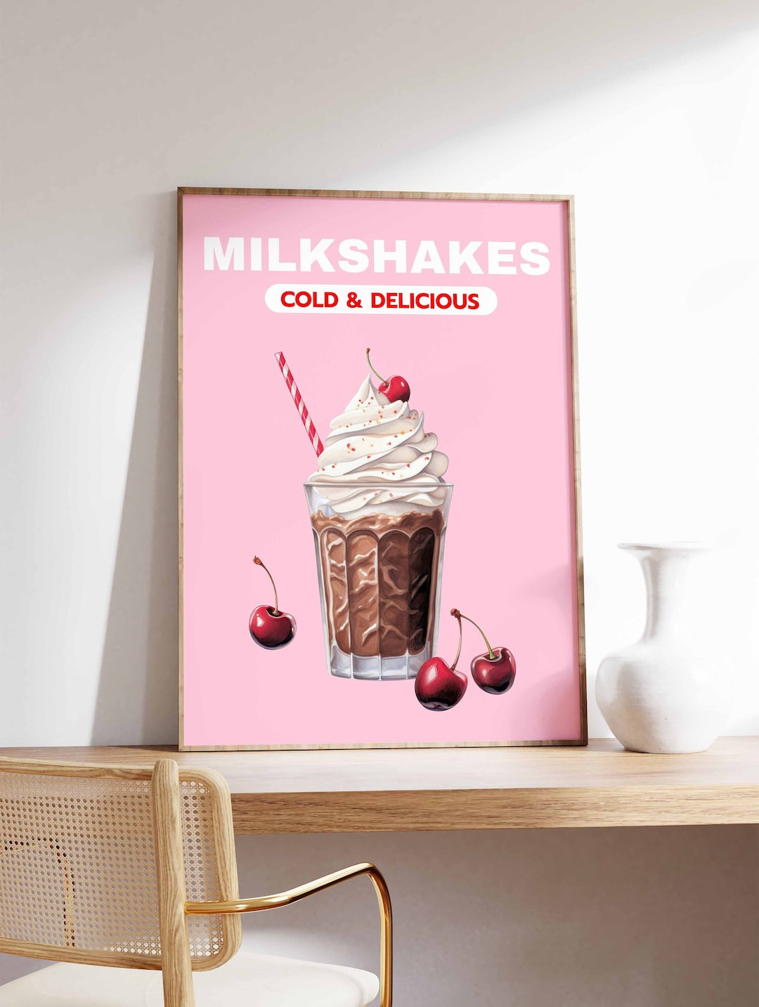 Milkshakes Print, Food Print, Food Poster, Modern Kitchen Food Wall Art ...