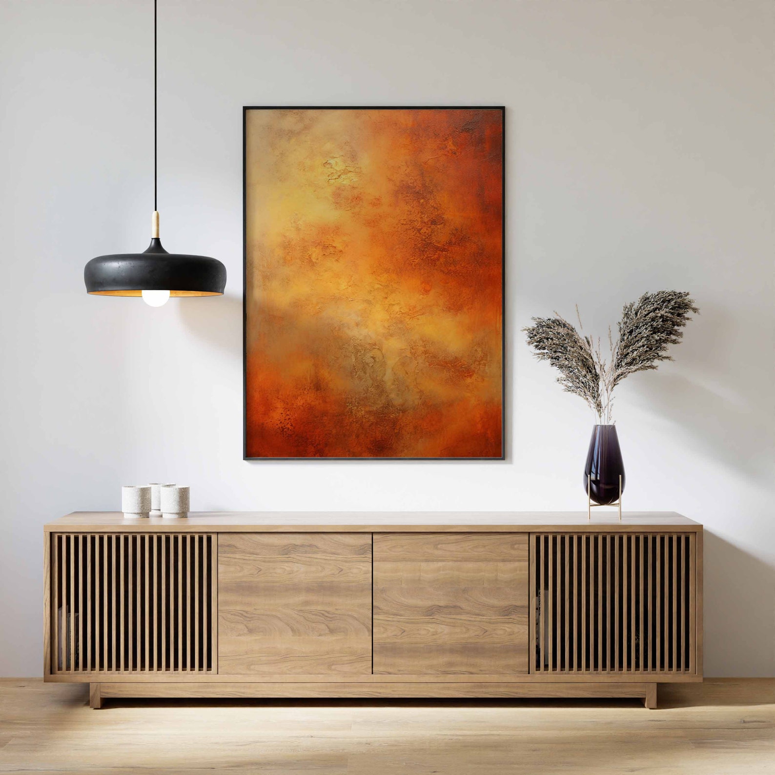 Gold and Orange Abstract Painting Poster, Modern Wall Decor, Stylish ...