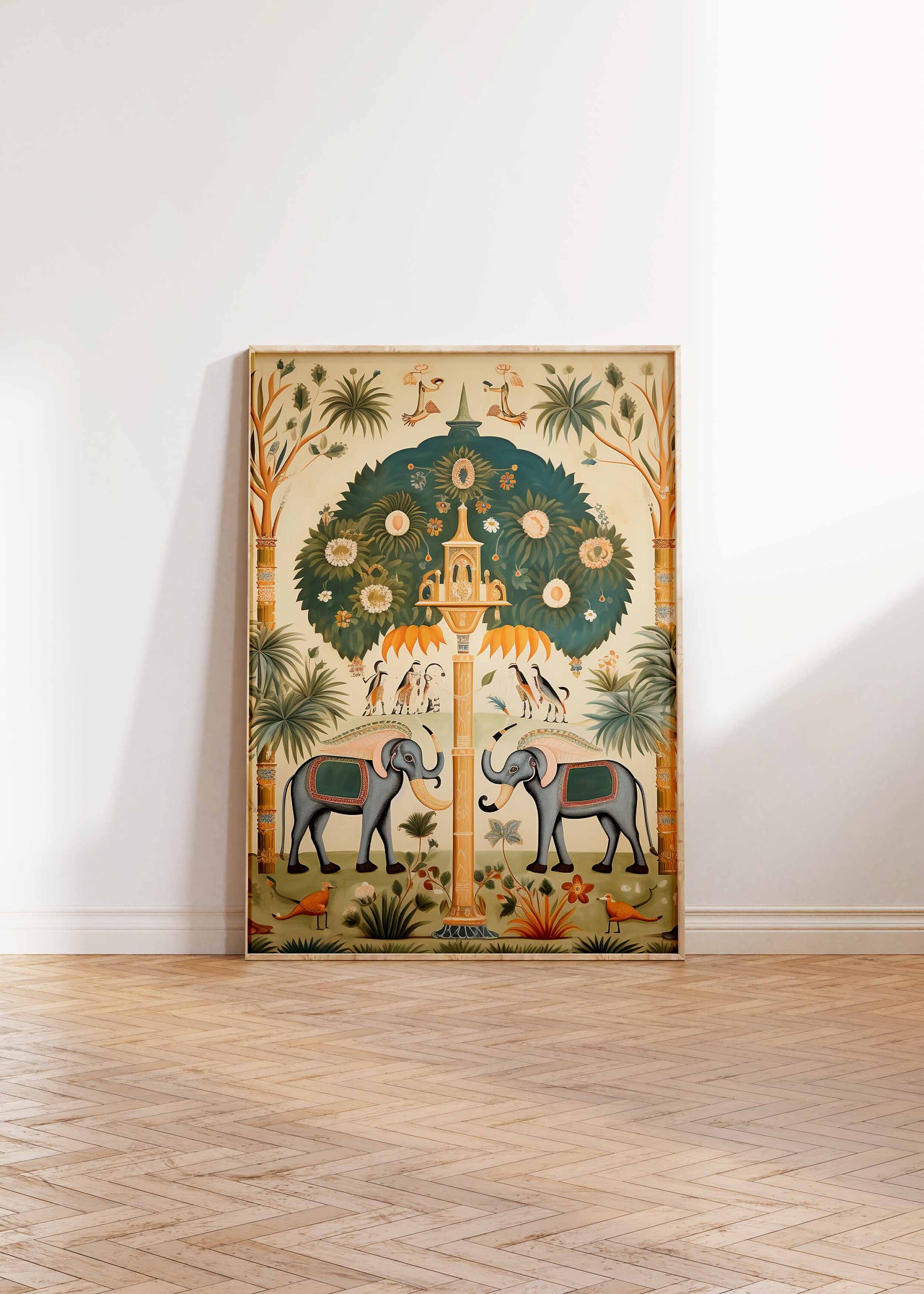Indian Elephant Print, Indian Poster, Pichwai Art, Traditional Indian ...