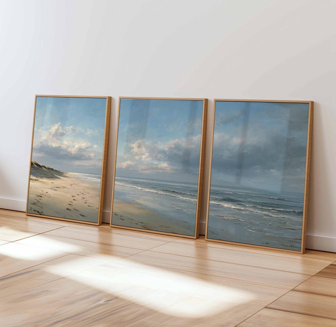 Coastal Beach Poster Set of 3: Sandy Shore Ocean Wall Art - Etsy