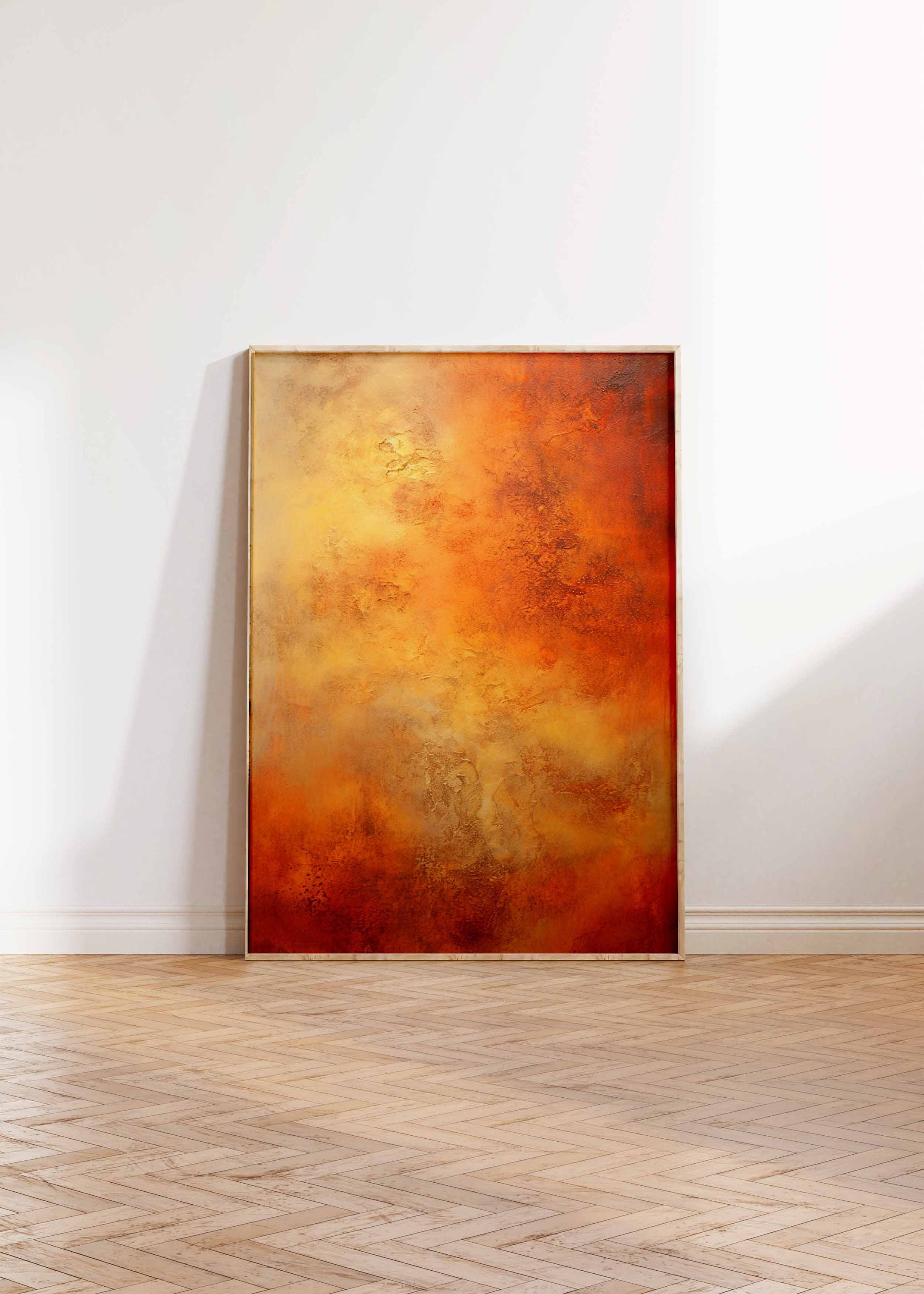 Gold and Orange Abstract Painting Poster, Modern Wall Decor, Stylish ...