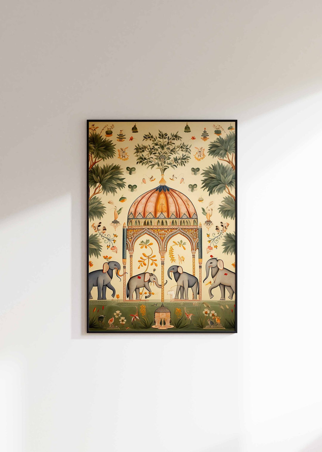 Indian Elephant Print, Indian Poster, Pichwai Art, Traditional Indian ...