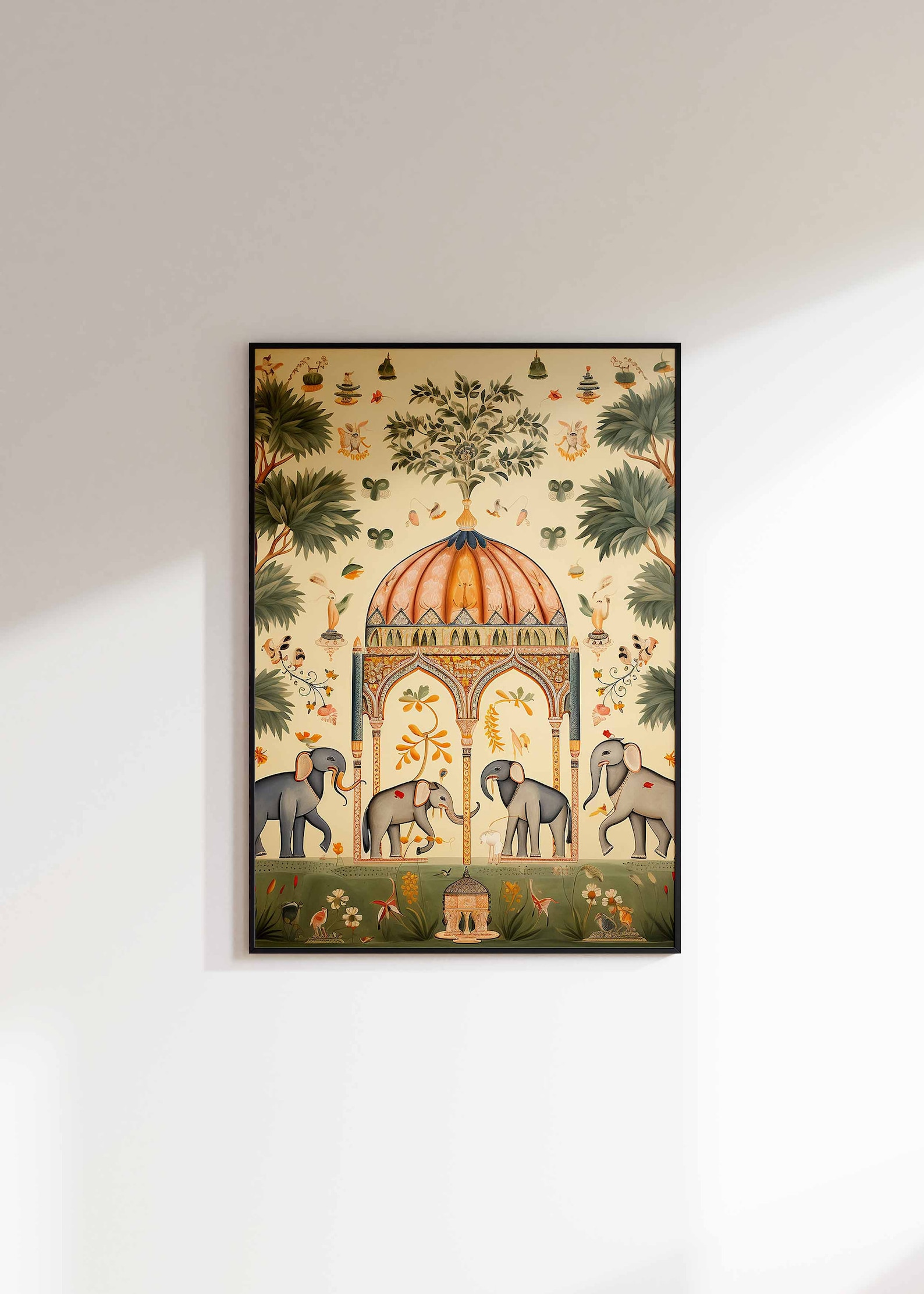 Indian Elephant Print, Indian Poster, Pichwai Art, Traditional Indian ...